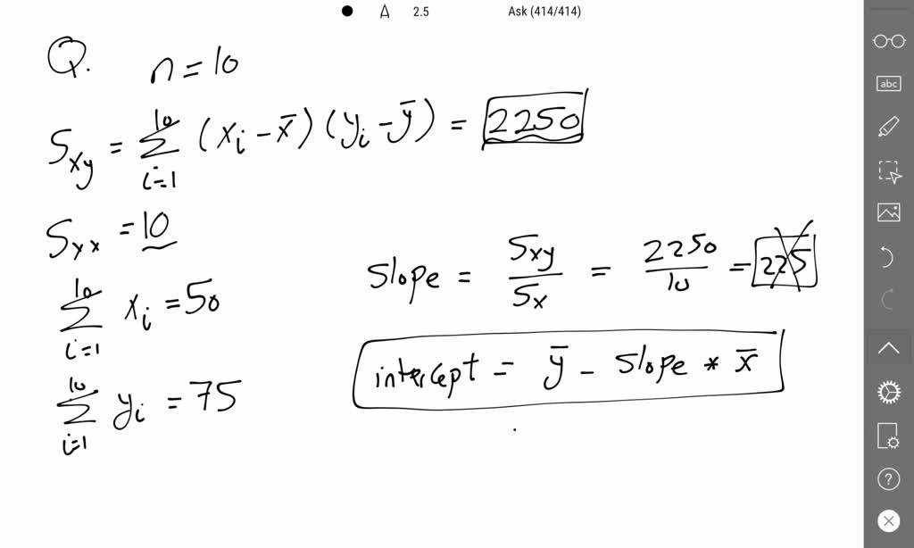 Solved In A Multiple Linear Regression Problem The Following Sum Of