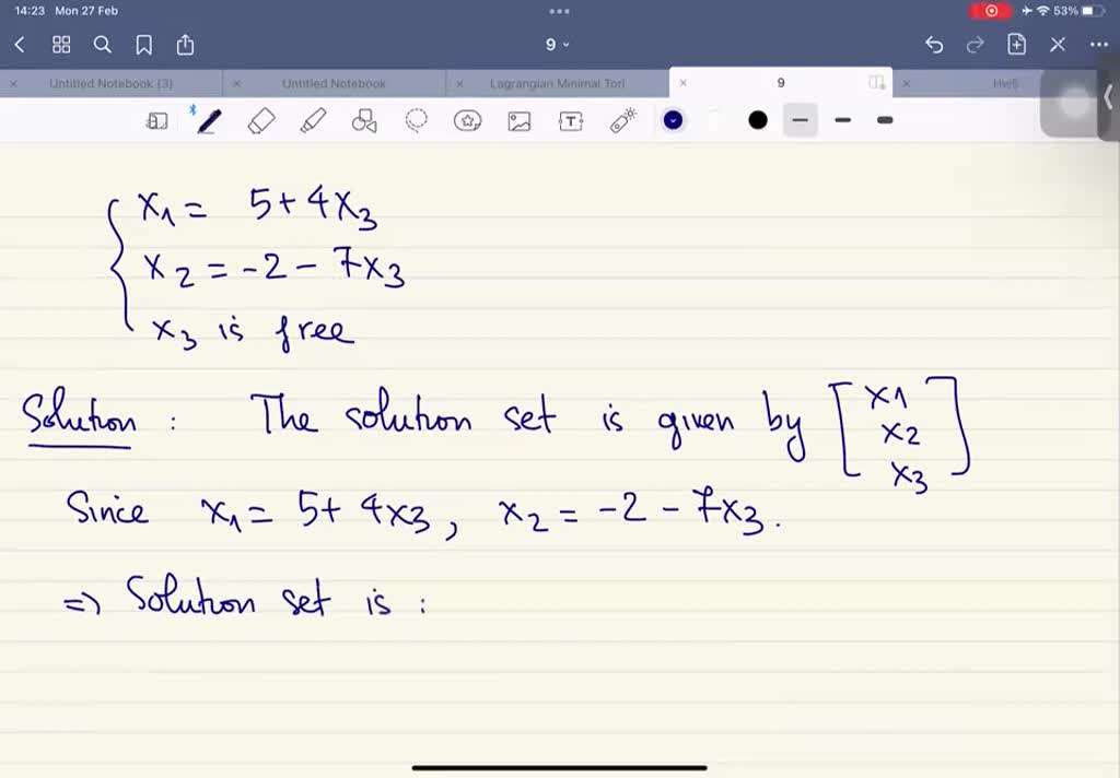 SOLVED: Suppose the solution set of a certain system of linear ...