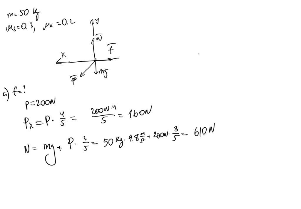 SOLVED: The following crate has a mass of 50-kg. It is in contact with the ground. If (a) P= 200 ...
