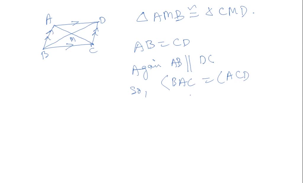 SOLVED: Figure ABCD is a parallelogram. Use your theorems for congruent triangles and alternate ...