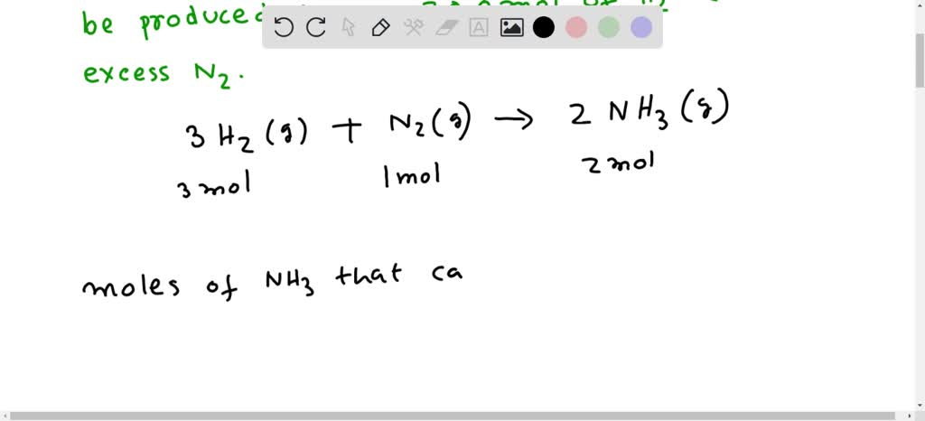 SOLVED: How many moles of NH3 can be produced from 30.0 mol of H2 and excess N2?