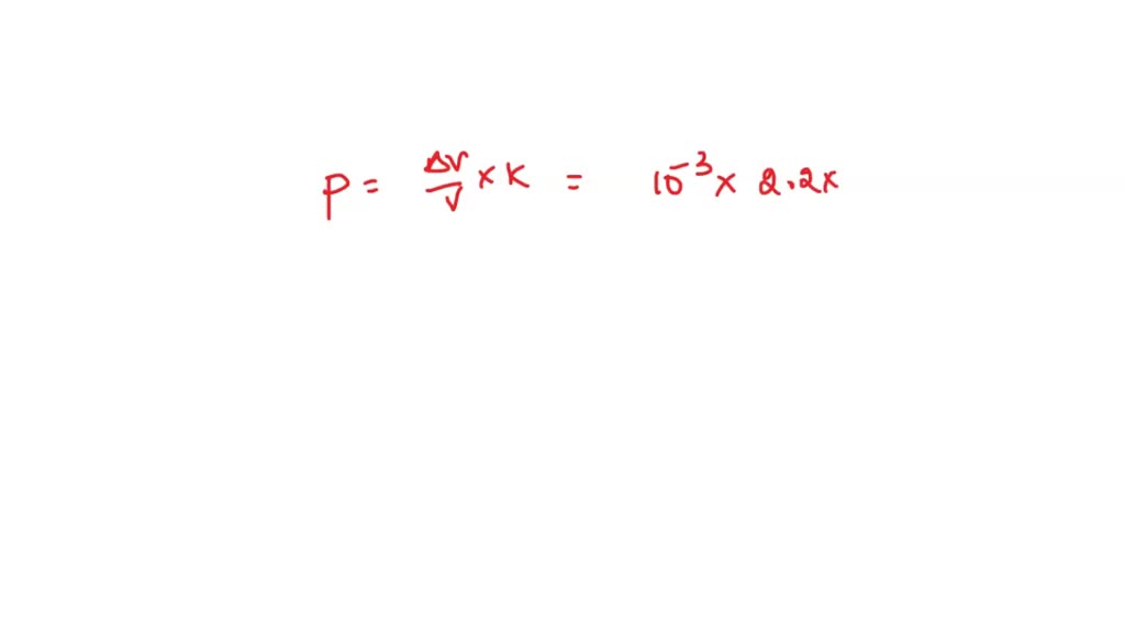 SOLVED: formula to calculate bulk modulus with volume contraction to ...