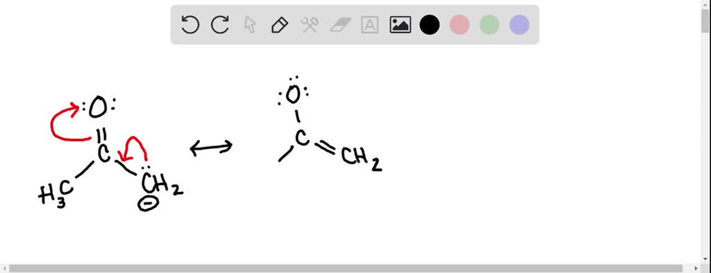 SOLVED: Draw two resonance structures of the enolate ion from reaction of the following with ...