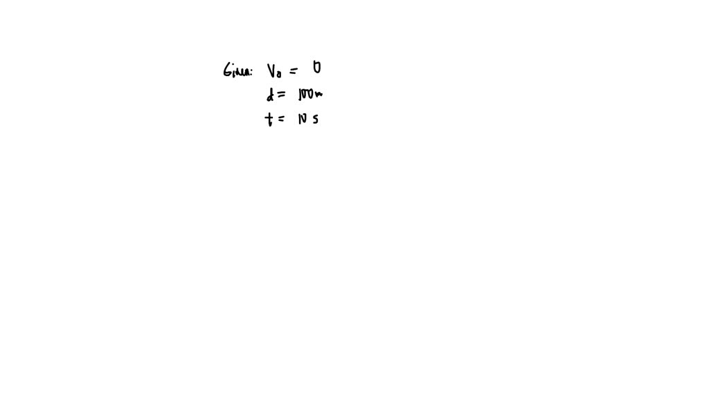 Solved A Car Starts From Rest And Travels A Distance Of 100 M In 10