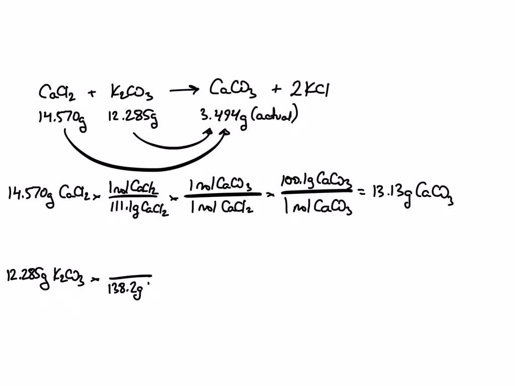 SOLVED: First, we need to calculate the theoretical yield of CaCO3 using the given masses of ...
