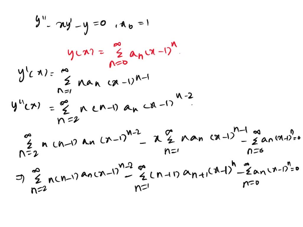 10 Points Determine A Recurrence Relation For The Coefficients In The Power Series About To