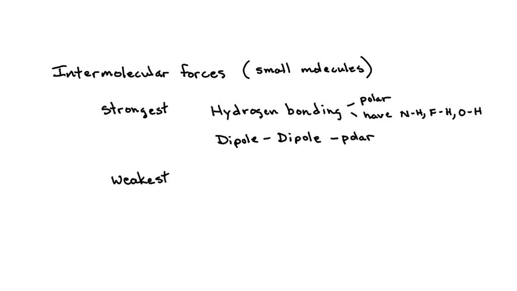 SOLVED: Identify the strongest intermolecular force for each of the ...