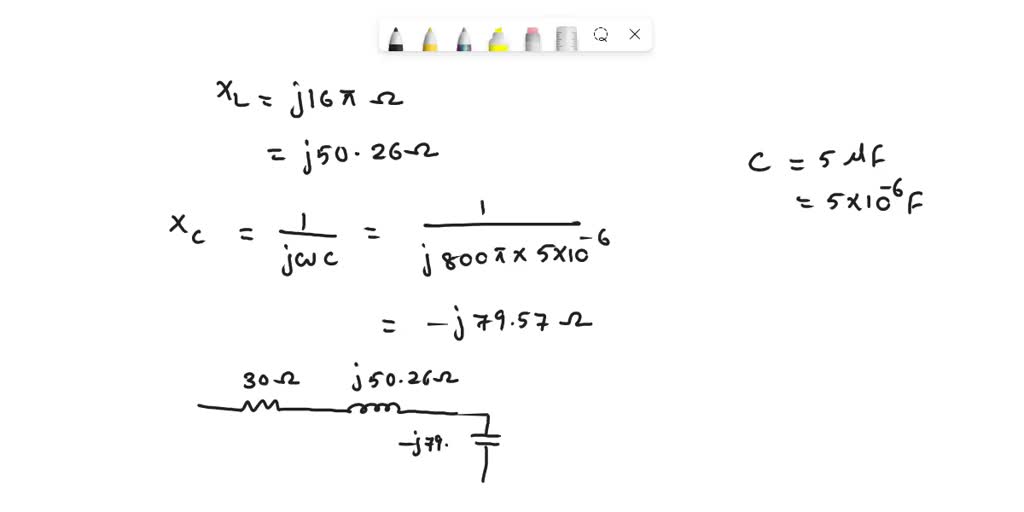 SOLVED: For the circuit shown in Fig.Q3, a) compute the total impedance of the circuit seen from ...