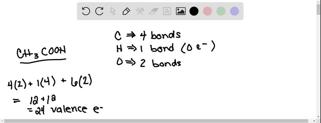 SOLVED: Determine the number of valence electrons in acetic acid (CHâ ...