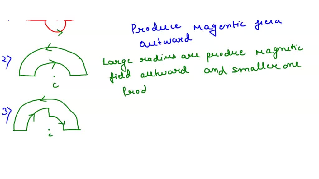 The figure shows three circuits consisting of straight radial lengths and concentric circular ...