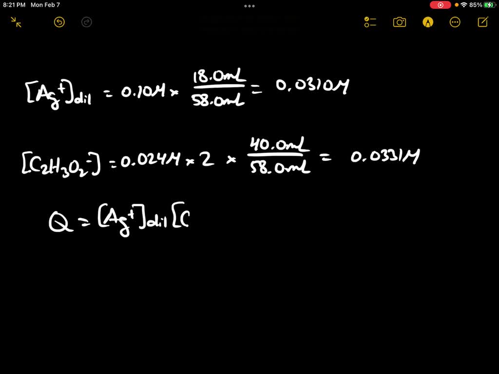 SOLVED: Silver acetate, AgC2H3O2, has a Ksp 4.0 x 10^-3. Does a ...
