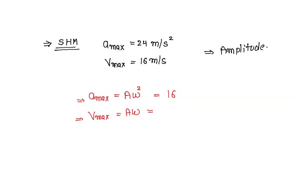 SOLVED: A body executing simple harmonic motion has a maximum acceleration equal to 24m/s^2 and ...