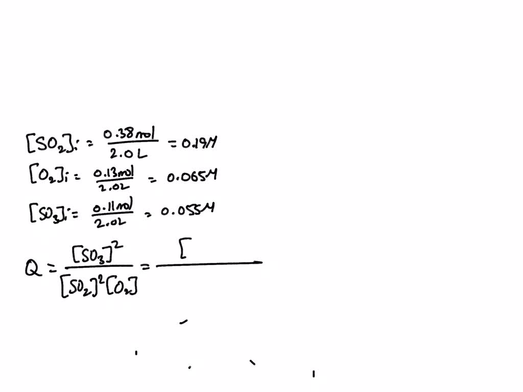 SOLVED: The reaction of sulfur dioxide with oxygen is shown below. 2 SO2(g) + O2(g) ⇄ 2 SO3(g ...
