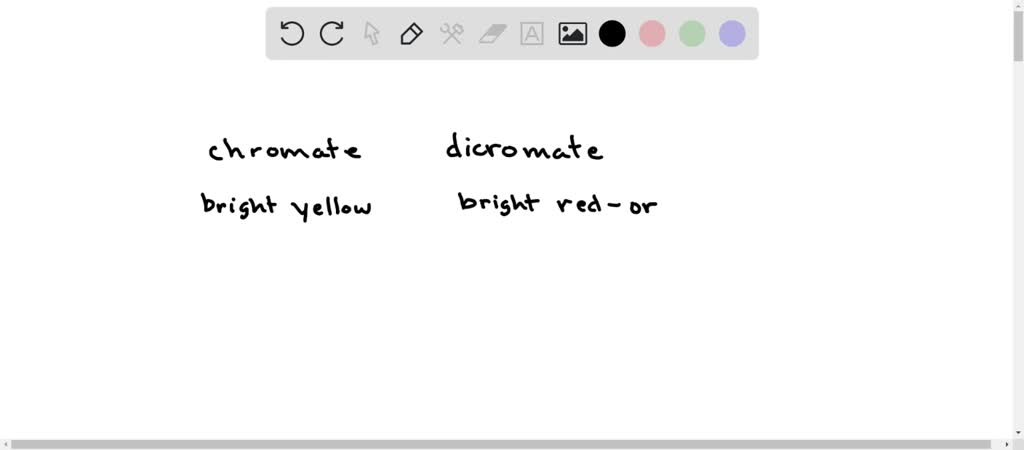 SOLVED: The chemical reaction of chromate and dichromate is indicated ...