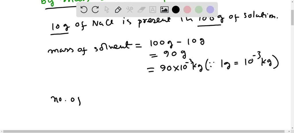 SOLVED: Calculate the molality of a 10.0 % by mass solution of NaCl m