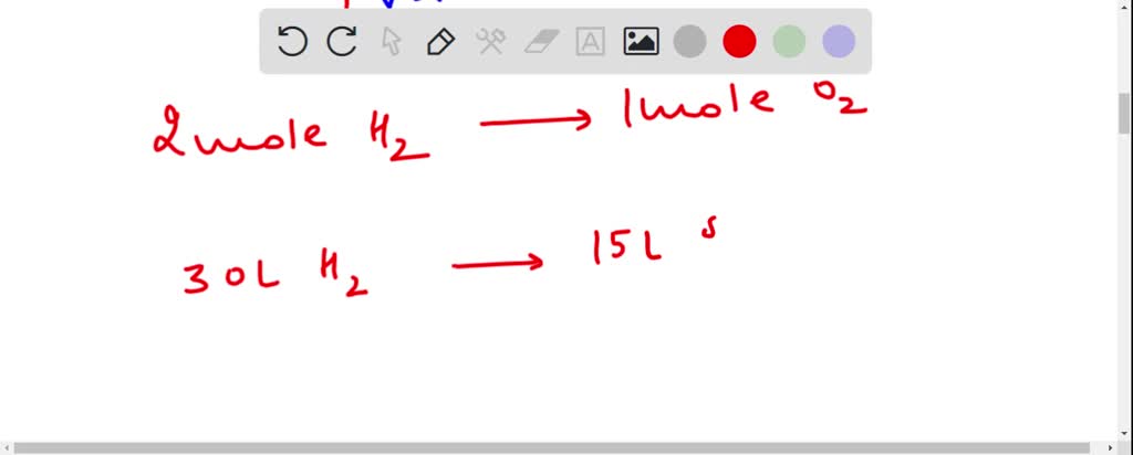 SOLVED: What volume of oxygen gas is required to completely react with 30.0 L of hydrogen gas ...