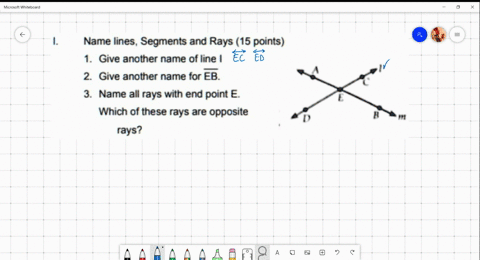 ACTIVITY 3: Name all the segments, rays, and opposite rays...