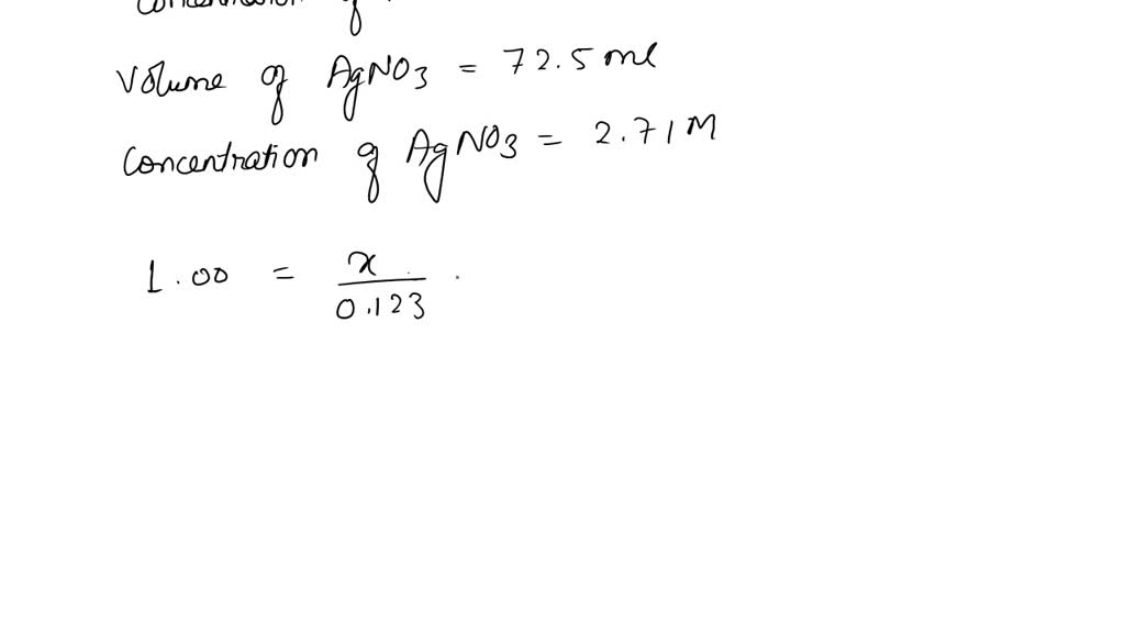 SOLVED: 123 mL of a 1.00 M solution of NaCl is mixed with 72.5 mL of a 2.71 M solution of AgNO3 ...