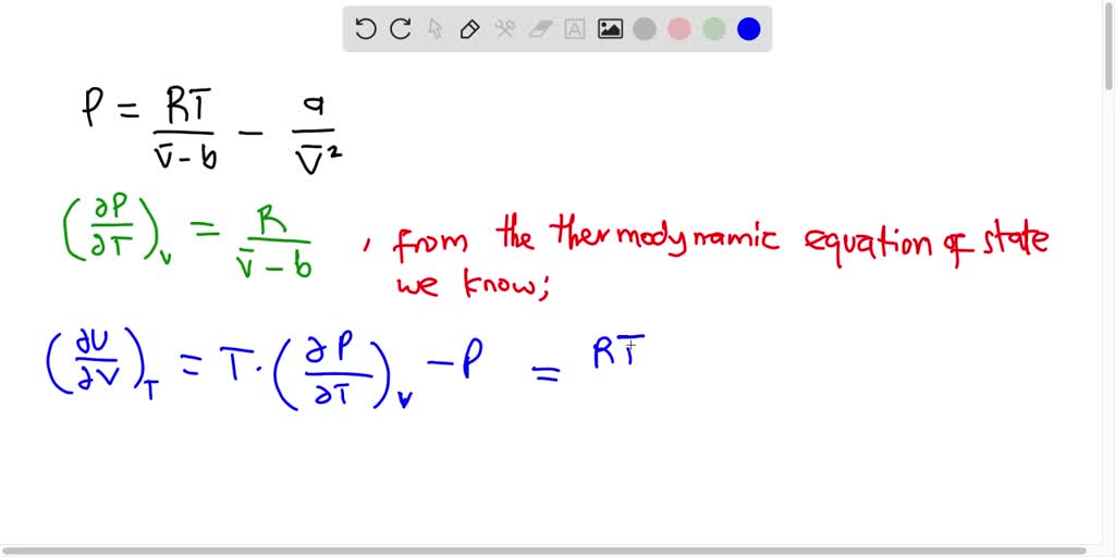 SOLVED: For a gas that obeys the van der Waals equation of state RT P ...