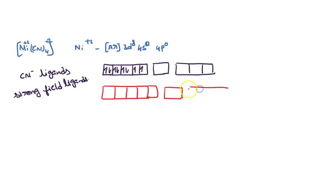 SOLVED: b) [Ni(CN)4]2 - ion with square planar geometry is diamagnetic ...