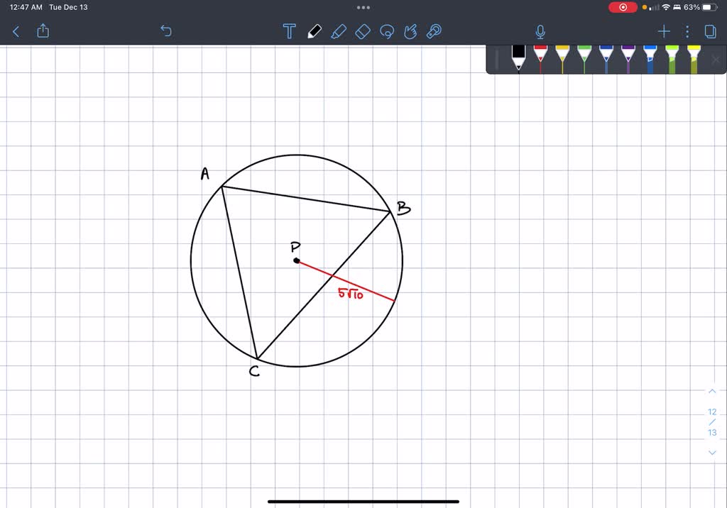 The radius of the circumcircle of triangle ABC is 5âˆš10 units. If ...
