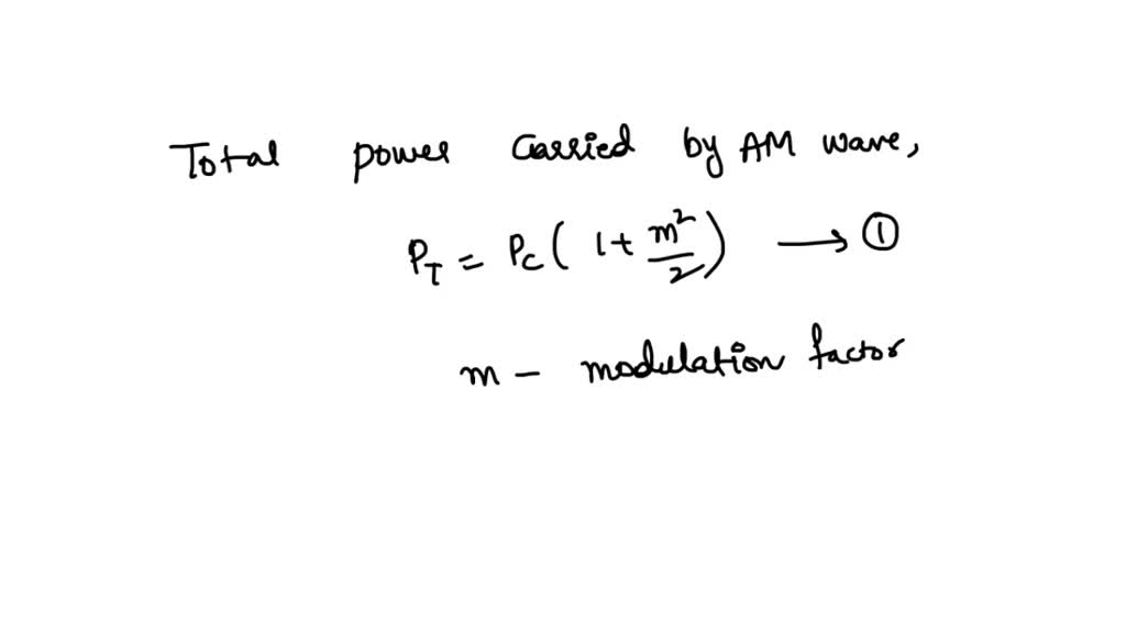 SOLVED: A carrier wave of 1000W is subjected to 100% modulation ...