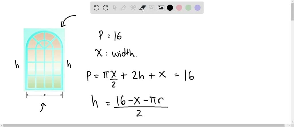 SOLVED: Norman window has the shape f rectangle surmounted by ...