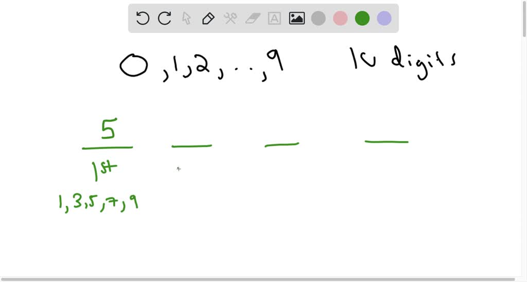 SOLVED: Alan has forgotten his 4-digit PIN code. He knows the first digit is odd, and the third ...