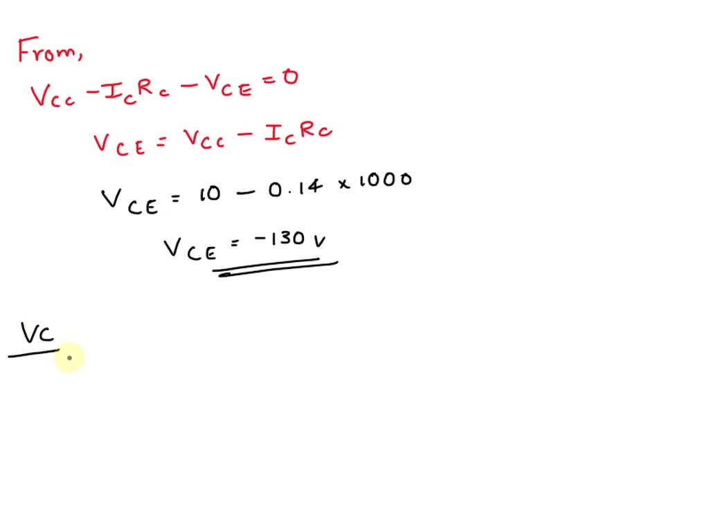 SOLVED: Text: Finding Vce What would be the voltage for the circuit given below? Rc = 2.9 kΩ C1 ...