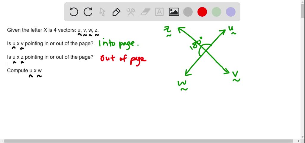 point) Think of the letter as four vectors starting from the center and ...