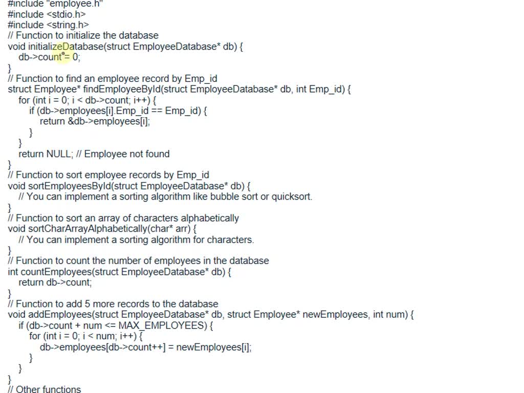 SOLVED: 10. Consider that you are given a database of employee records ...