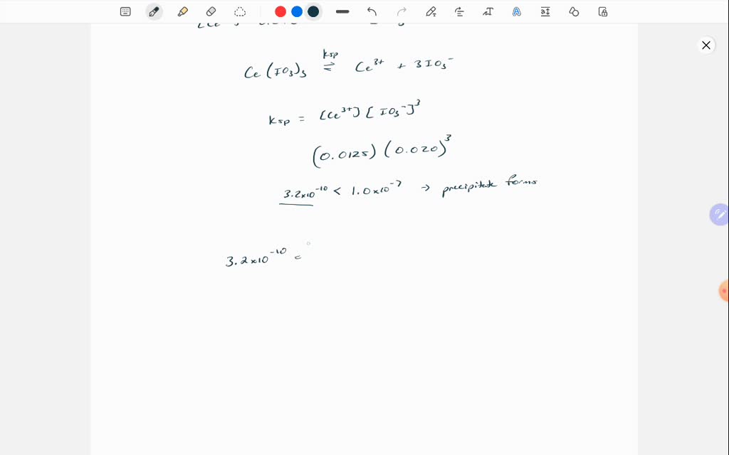 SOLVED: The solubility-product constant for Ce(IO3)3 is 3.2 X 10-10 ...