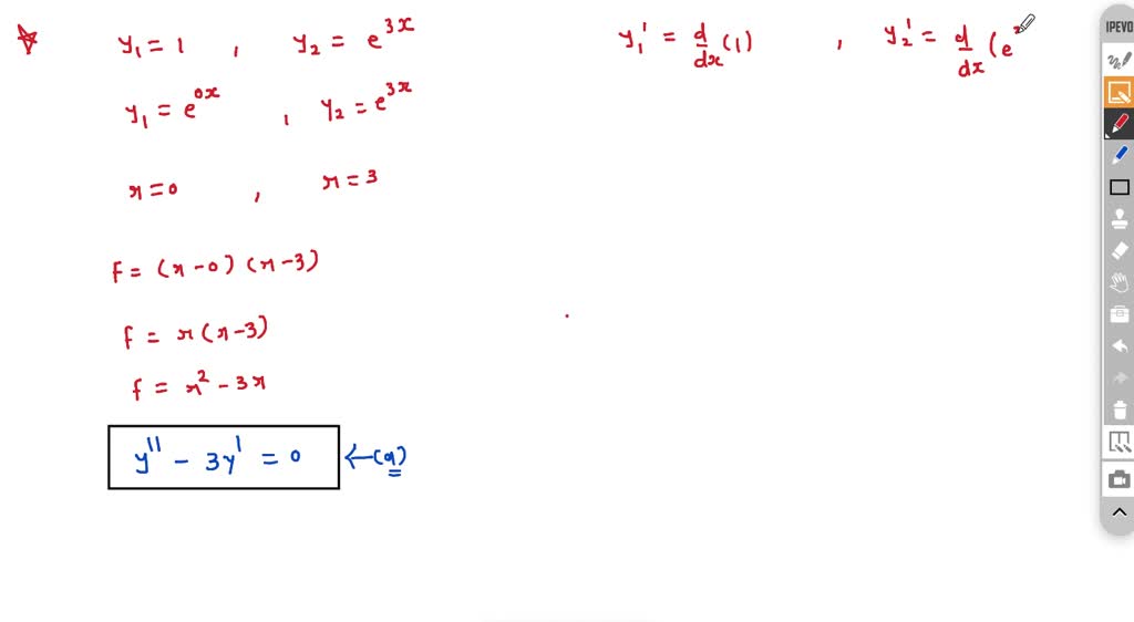 SOLVED: (a) Find a second order homogeneous linear ODE for which the given functions are ...