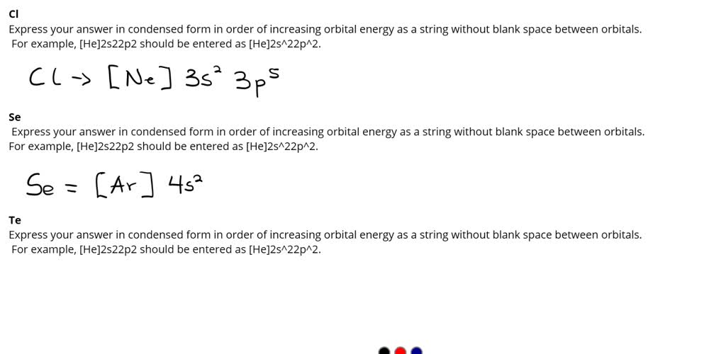 SOLVED: Cl Express your answer in condensed form in order of increasing ...