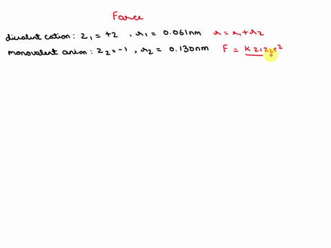 the atomic radii of a divalent cation and a monovalent anion are 092 nm ...