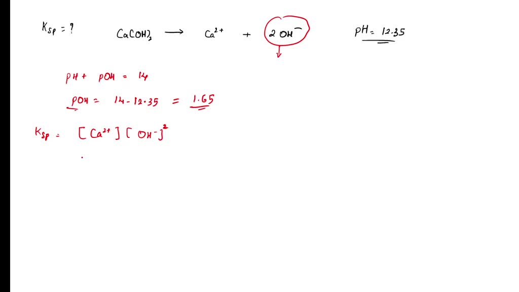 SOLVED: A saturated solution of Mg(OH)2 in water has pH = 10.37 ...