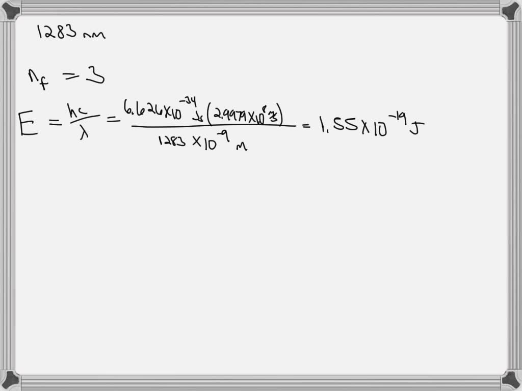 SOLVED: Hydrogen Atom Bohr Model and Quantum Numbers When an electron ...
