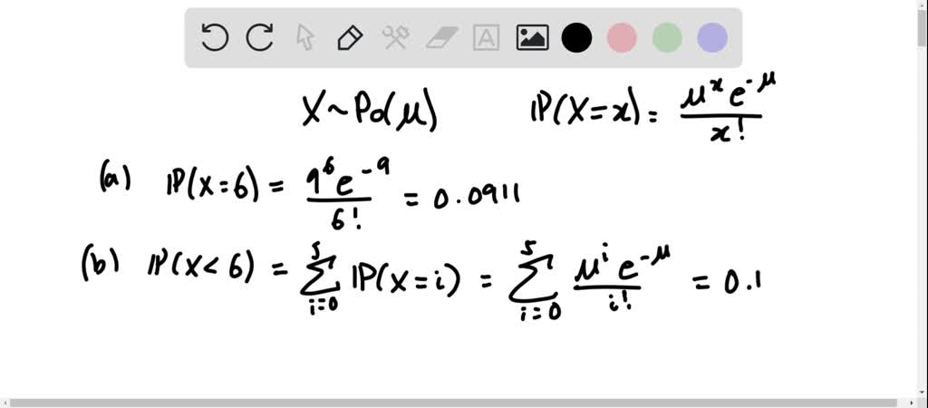 SOLVED: The random variable X follows a Poisson process with the given ... SOLVED: The random variable X follows a Poisson process with the given ...