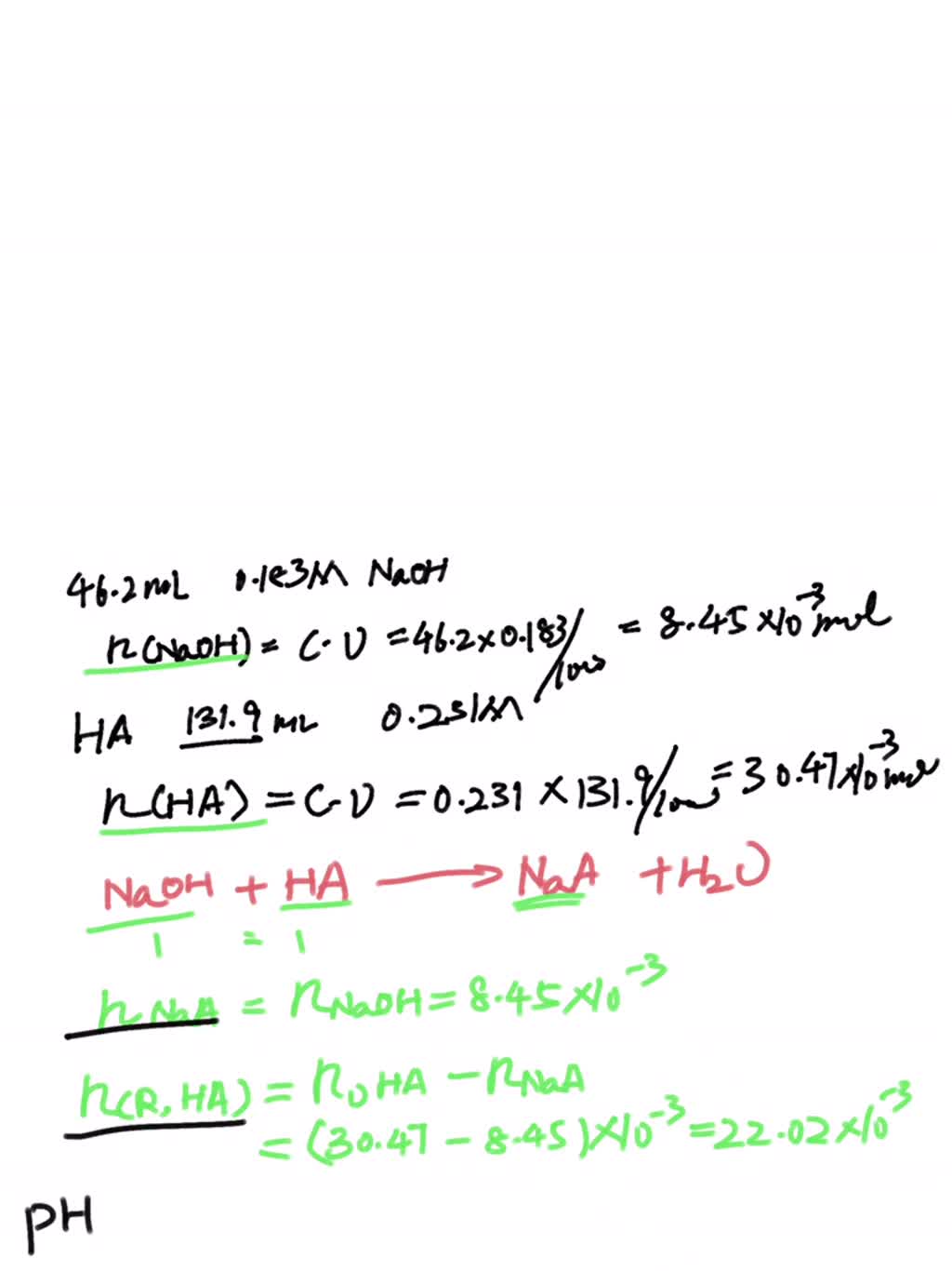 SOLVED: Part 1.A buffer is prepared by mixing 46.2 mL of 0.183 M NaOH ...