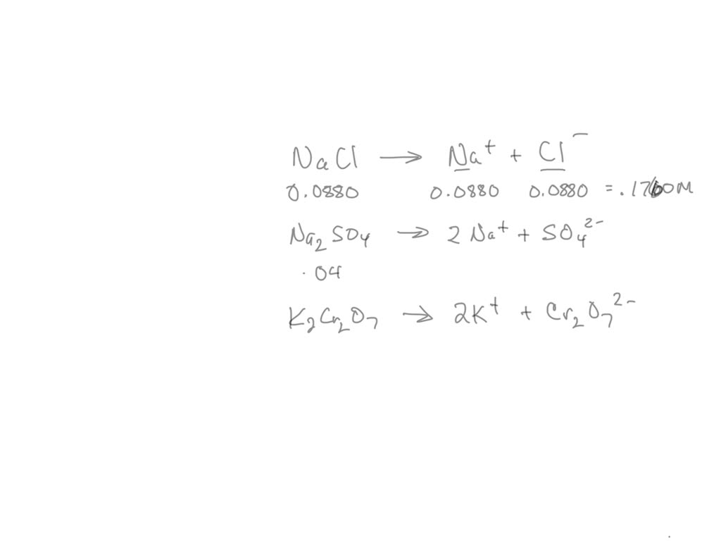 SOLVED: Part 2: Conductivity and Concentration Solution 1.0M NaCl Dissociation Equation 1.0M ...