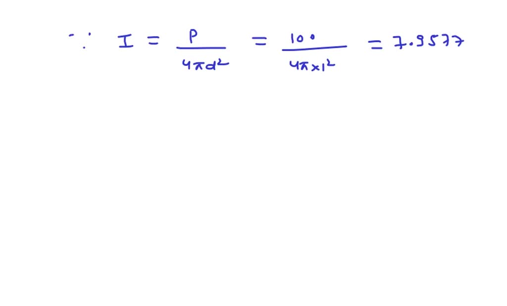 SOLVED: .A point source emits sound waves with a power output of 100 watts. Calculate and select ...