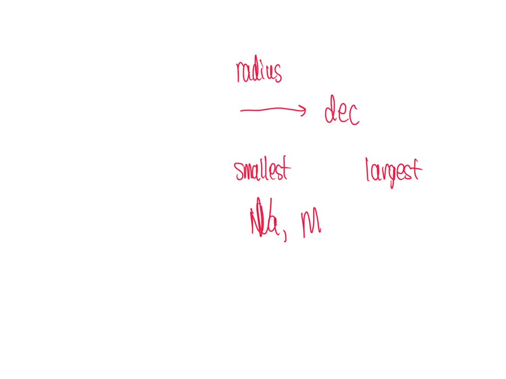 Solved Using Only The Periodic Table Arrange The Following Elements In Order Of Smallest To