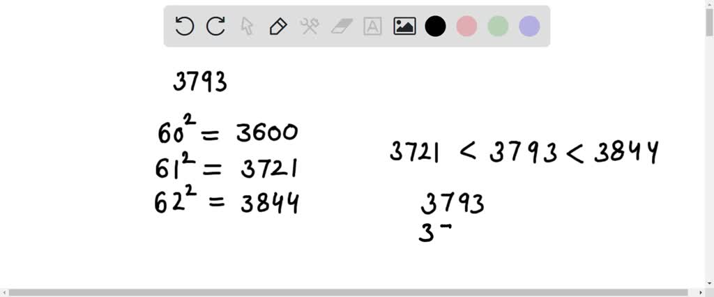 What is the least number that must be subtracted from 3793 so as to get a perfect square? Also ...