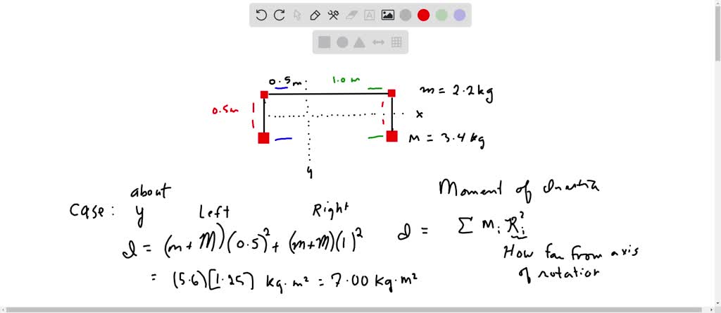 Solved Ii Calculate The Moment Of Inertia Of The Array Of Point Objects Shown In Fig 8 47