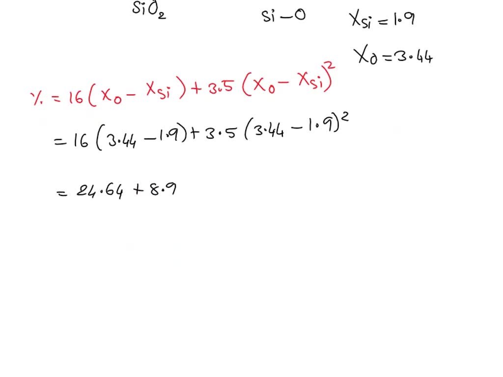 SOLVED: Calculate percent ionic bond characters in SiO2 bond, what is ...