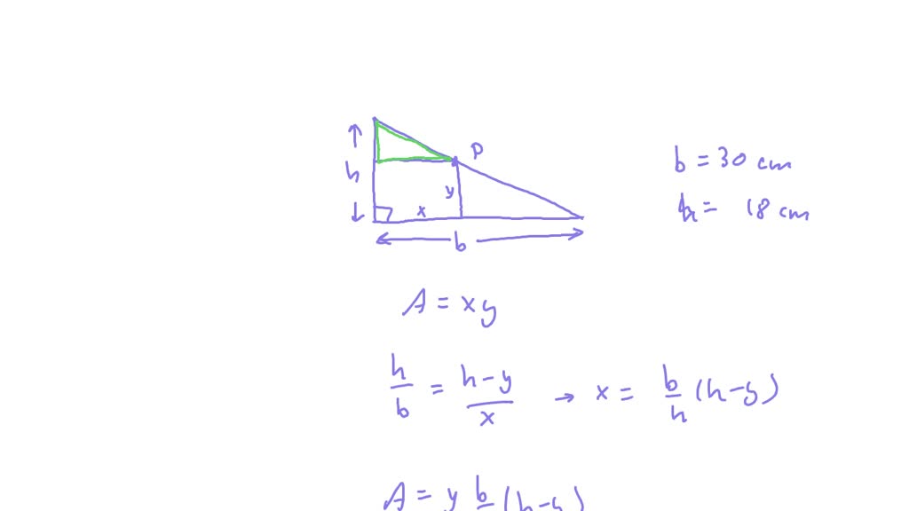 SOLVED: 2. Find the area of the largest rectangle that can be inscribed in a right triangle with ...