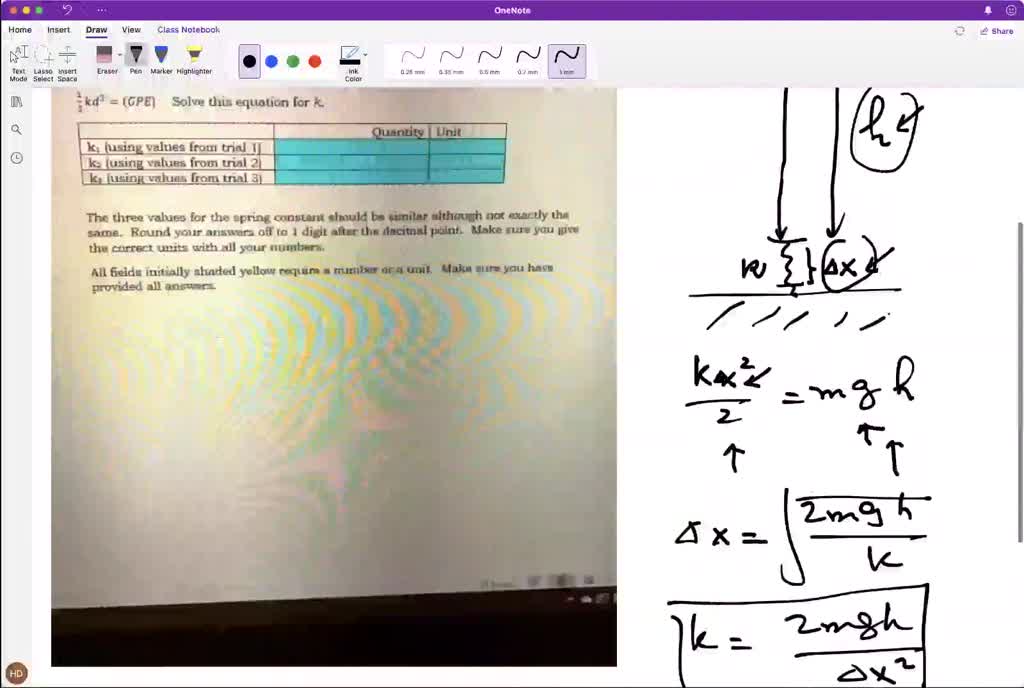 SOLVED: Now use conservation of energy to calculate the value of the ...