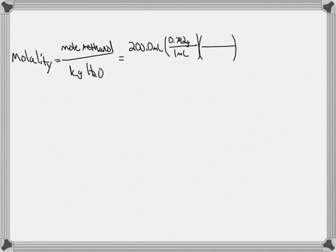 A solution is made using 280.3 mL of methanol (density 0.792...