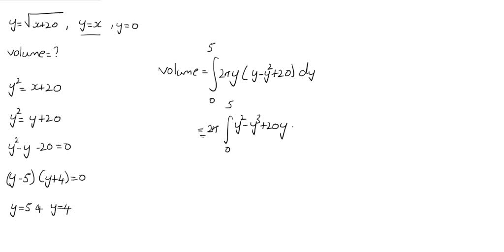 SOLVED: Use the shell method to write and evaluate the definite integral that represents the ...