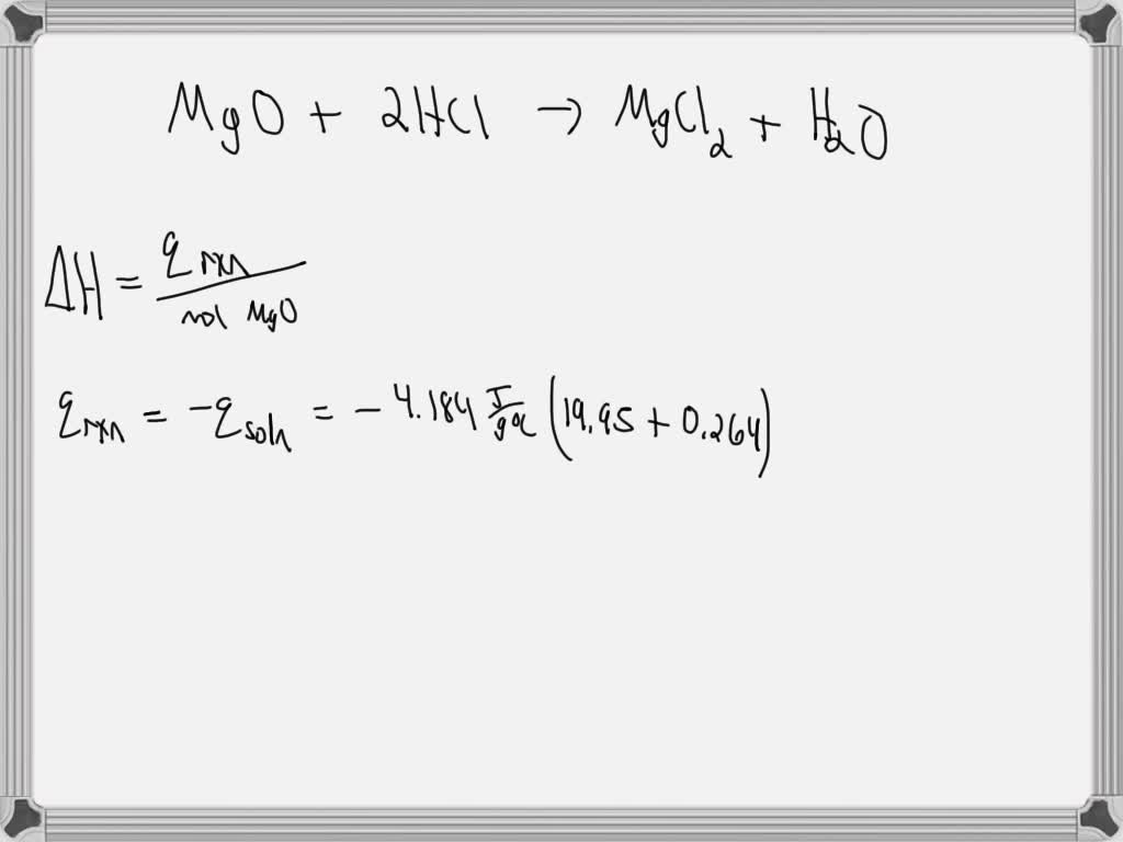 SOLVED: Table A.2. Experimental Data for the Reaction of Magnesium ...